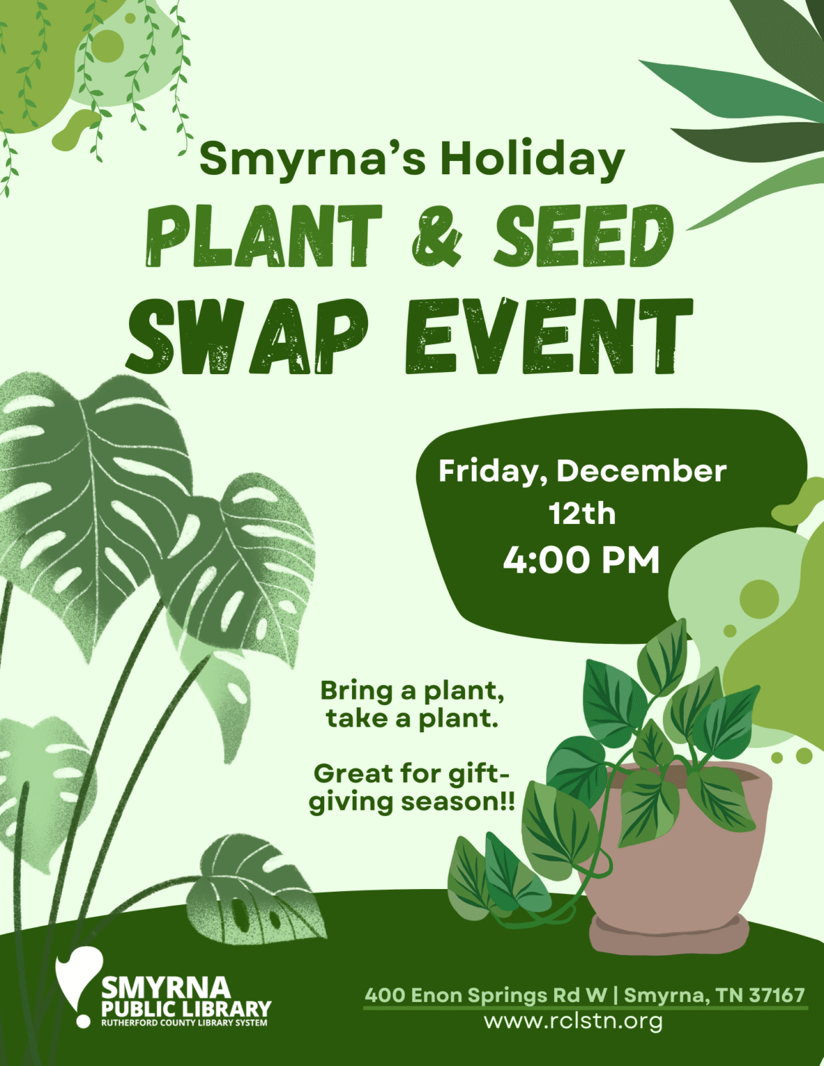Smyrna’s Holiday Plant & Seed Swap Event – RCLS+